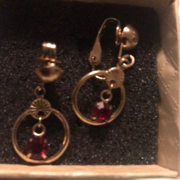 Jewelry | Genuine Ruby Clip On Vintage Earrings | Poshmark